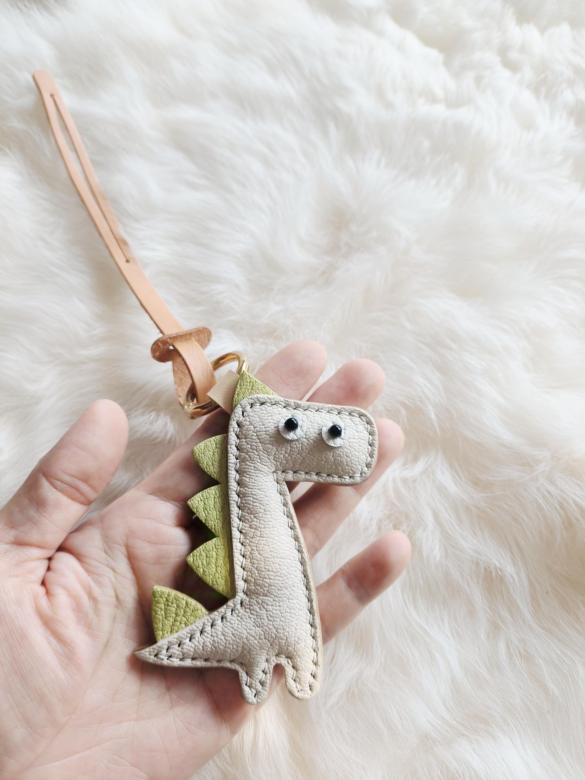 Leather Bag Charm~dinosaur Genuine Cow Leather Keychain, #24090401 - Etsy