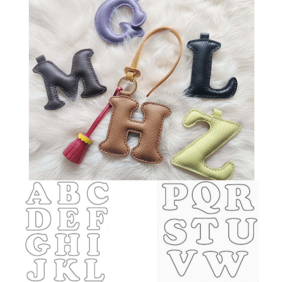 Personalized Leather Alphabet Keychain: Initial Bag Charm - Etsy