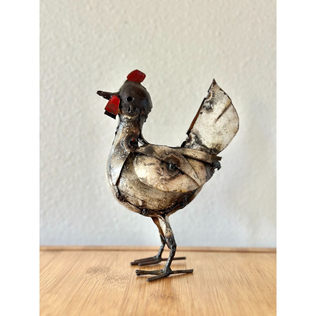 Handmade Recycled Metal Hen / Made in Zimbabwe / Handmade Figurines ...