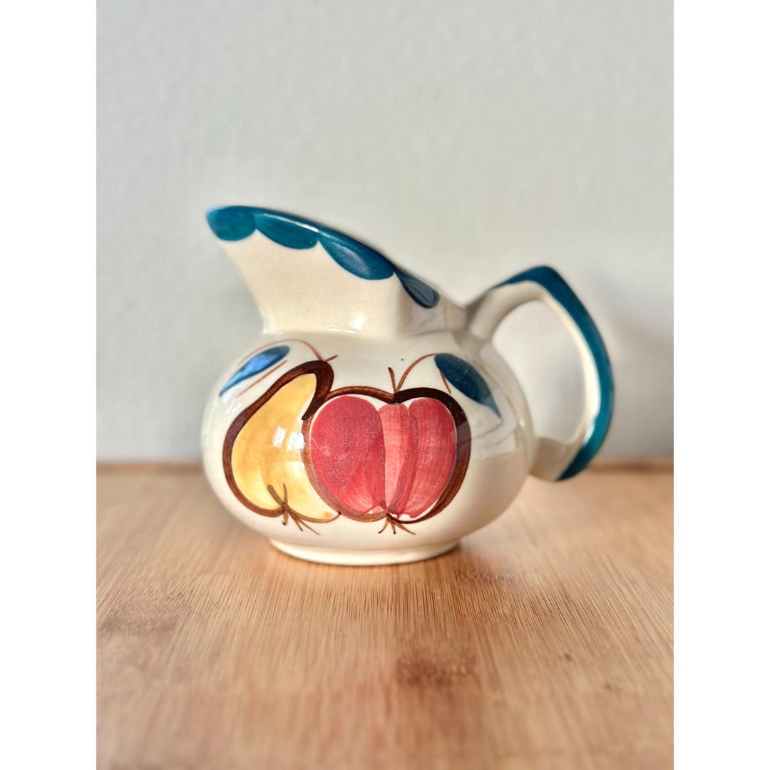 Vintage 1940s Purinton Pottery Apple and Pear Pattern Creamer Pitcher ...