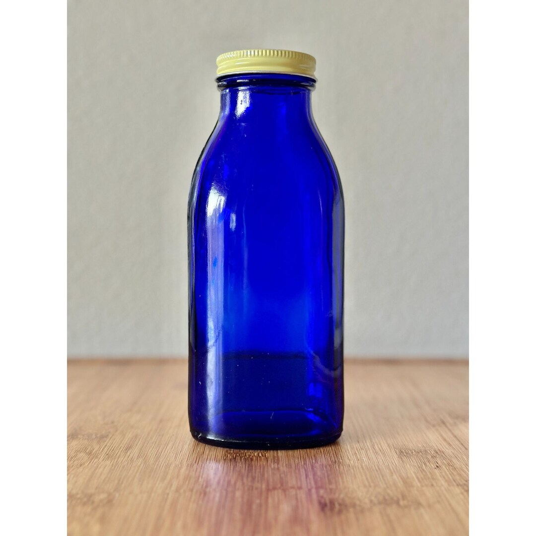 Vintage Mid Century Cobalt Blue Glass Bottles by Philips Milk of ...