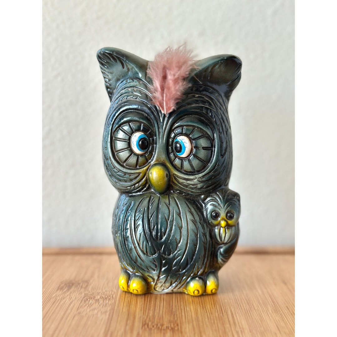 Vintage 1960s Rossini Ceramic Owl Coin Bank - Retro Decor - Etsy