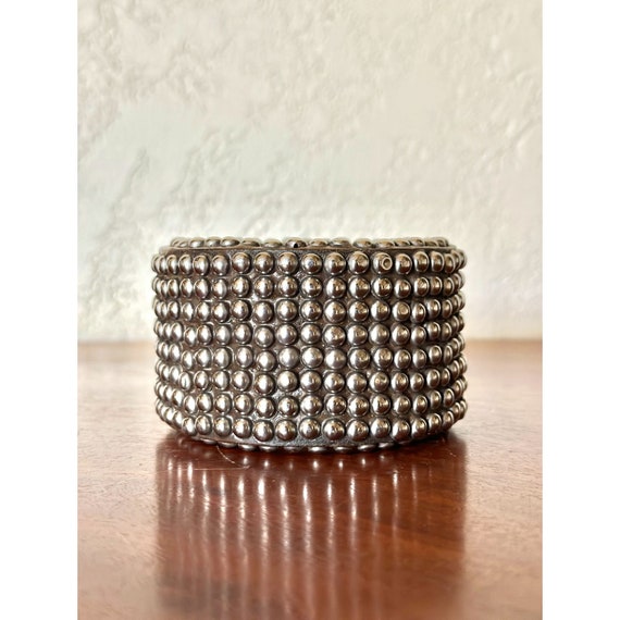 Extra Large Silver Studded Solid Wood Bangle In Good … - Gem