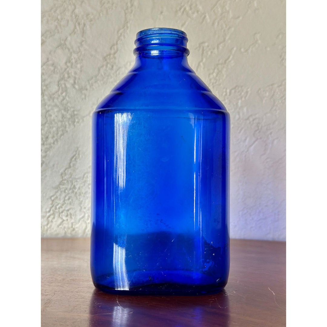 Vintage Mid Century Medium Milk of Magnesia Bottle in Cobalt Blue ...