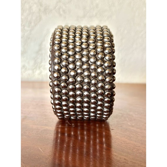 Extra Large Silver Studded Solid Wood Bangle In Good … - Gem