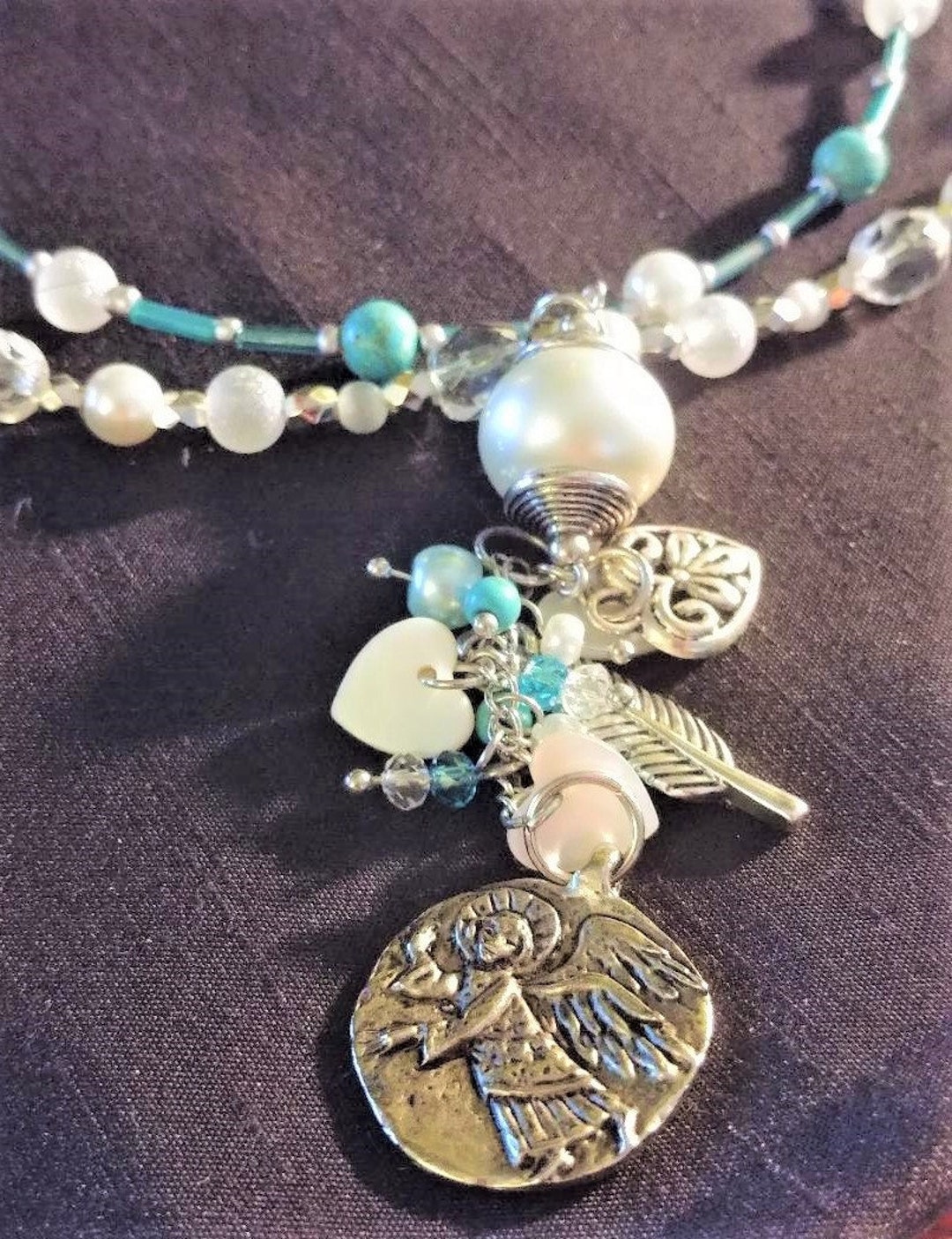 Collar victoriano Collar de ángel Colgante de ángel Collar de ángel de ...