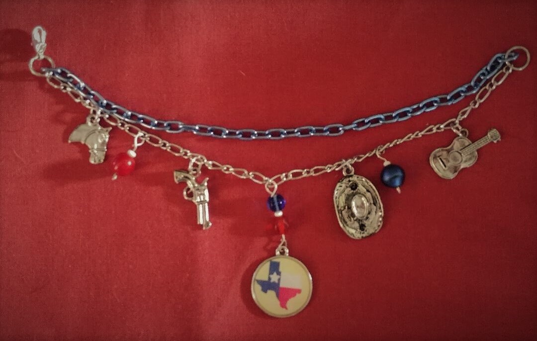 Unique Handmade Texas Themed Silver Bracelet with Beads and | Etsy