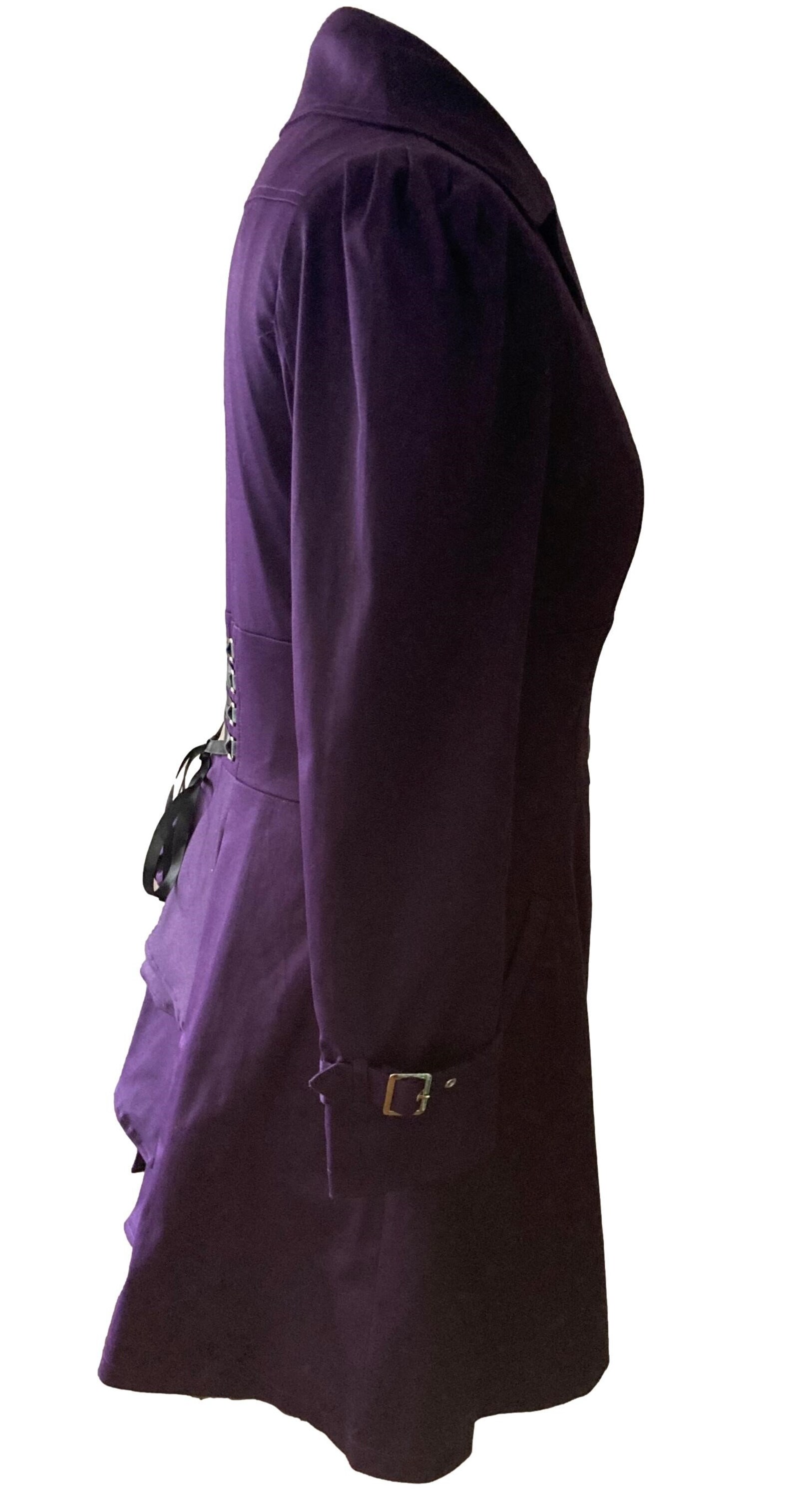 Purple Victorian Riding Jacket: Steampunk Gothic Ruffle Coat, Corset ...