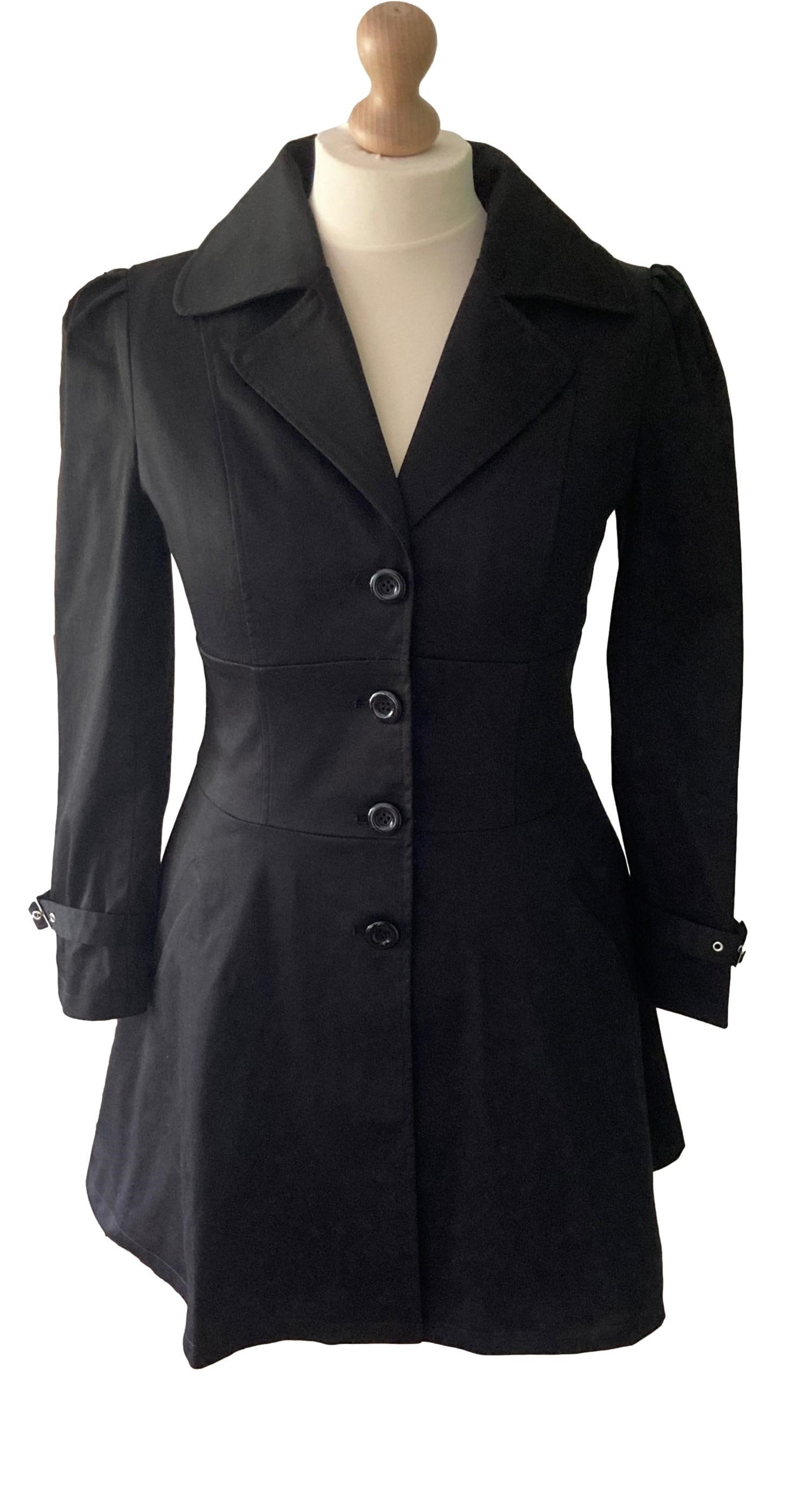 Plus Size Black Victorian Riding Jacket: Steampunk Gothic Corset Coat ...