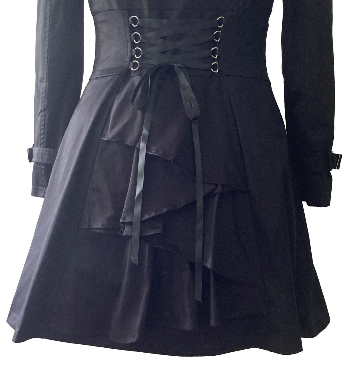 Plus Size Black Victorian Riding Jacket: Steampunk Gothic Corset Coat ...