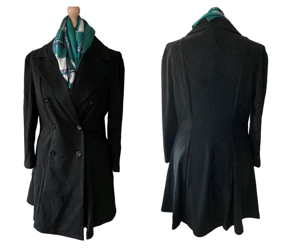 Plus Size Black Coat Size 22 Black Suedette Trench Coat True to Size ...