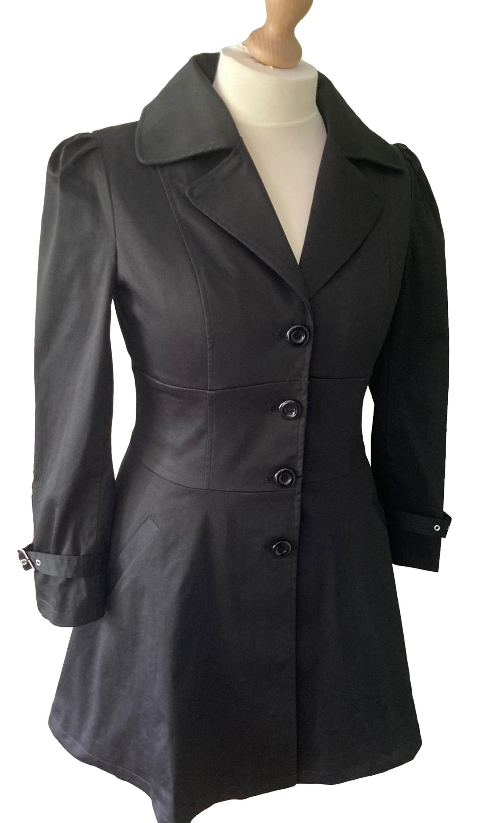 Plus Size Black Victorian Riding Jacket: Steampunk Gothic Corset Coat ...