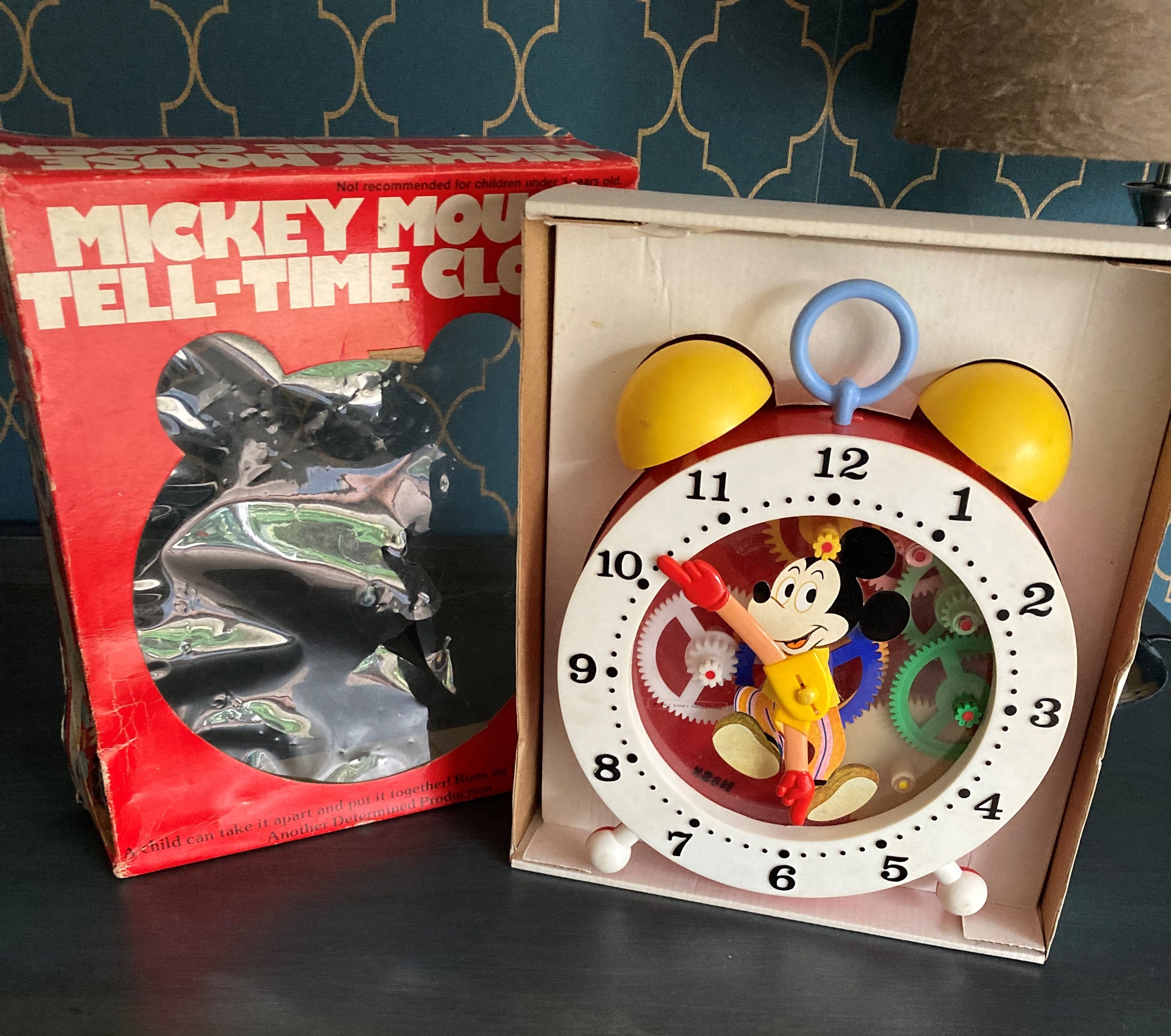 Vintage Rare Mickey Mouse Tell the Time Toy Clock Disney - Etsy