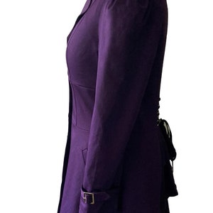 8 10 12 14 16 UK Purple Victorian Riding Jacket Steampunk Gothic Ruffle ...