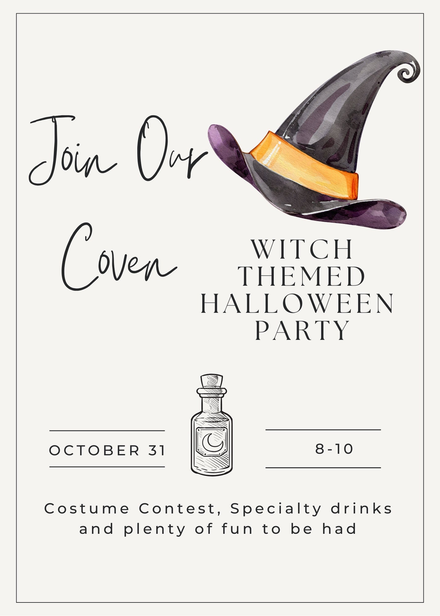 Witch Halloween Party Invitation - Etsy