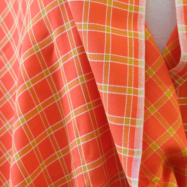 Orange Plaid Fabric - Etsy