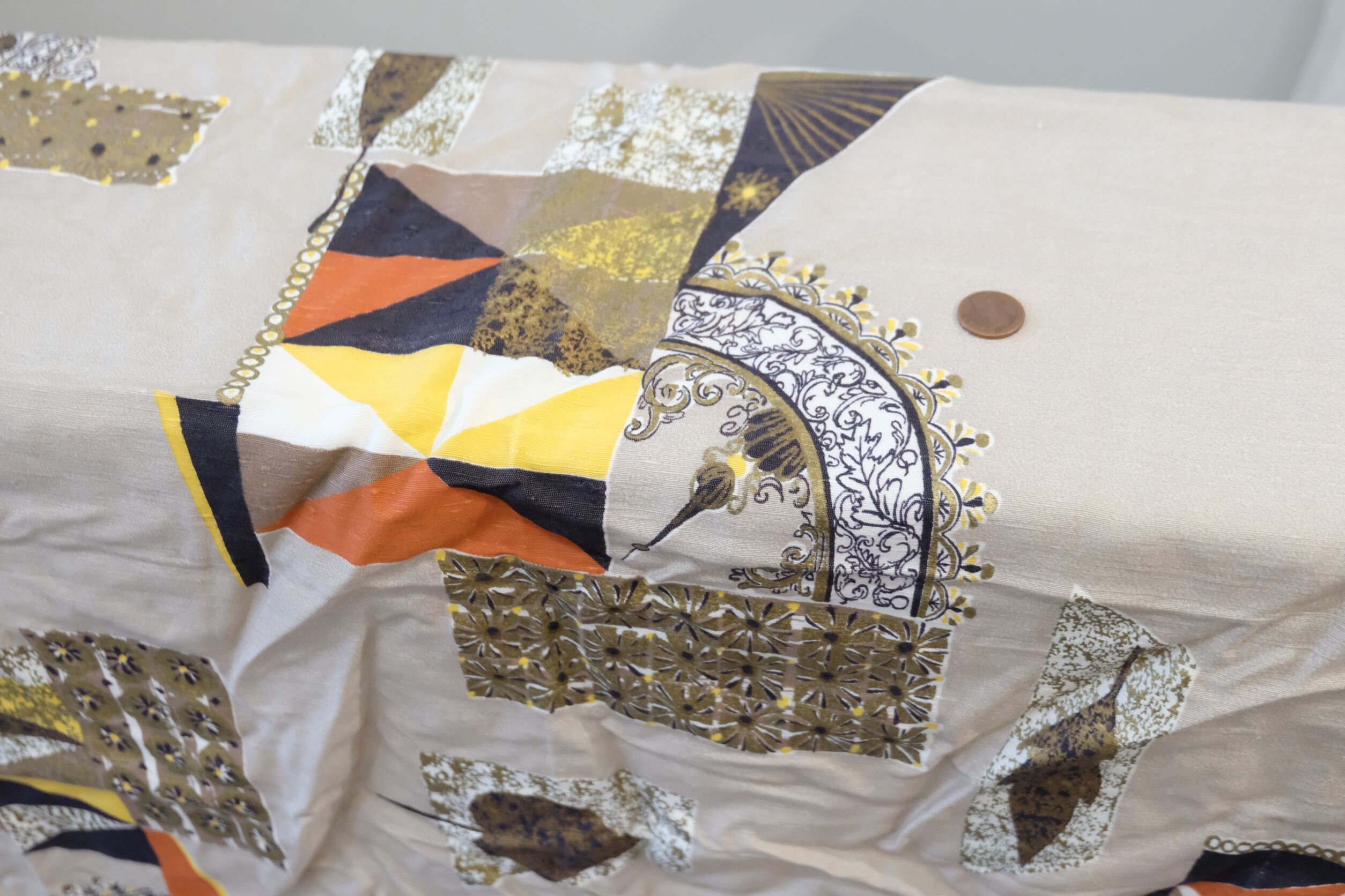 1960's Vintage Atomic Abstract Mid Weight Acetate Rayon Cotton Fabric ...