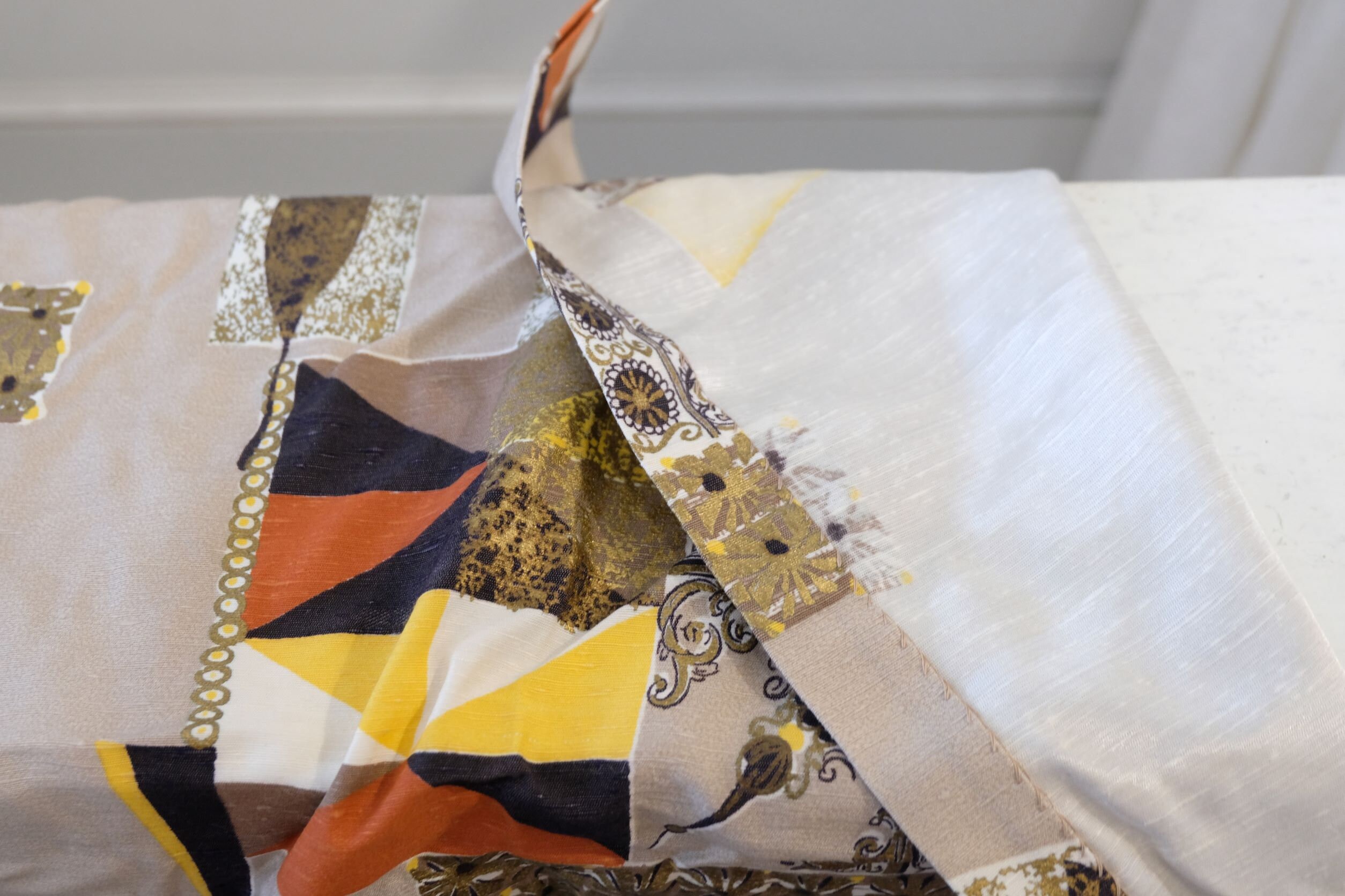 1960's Vintage Atomic Abstract Mid Weight Acetate Rayon Cotton Fabric ...