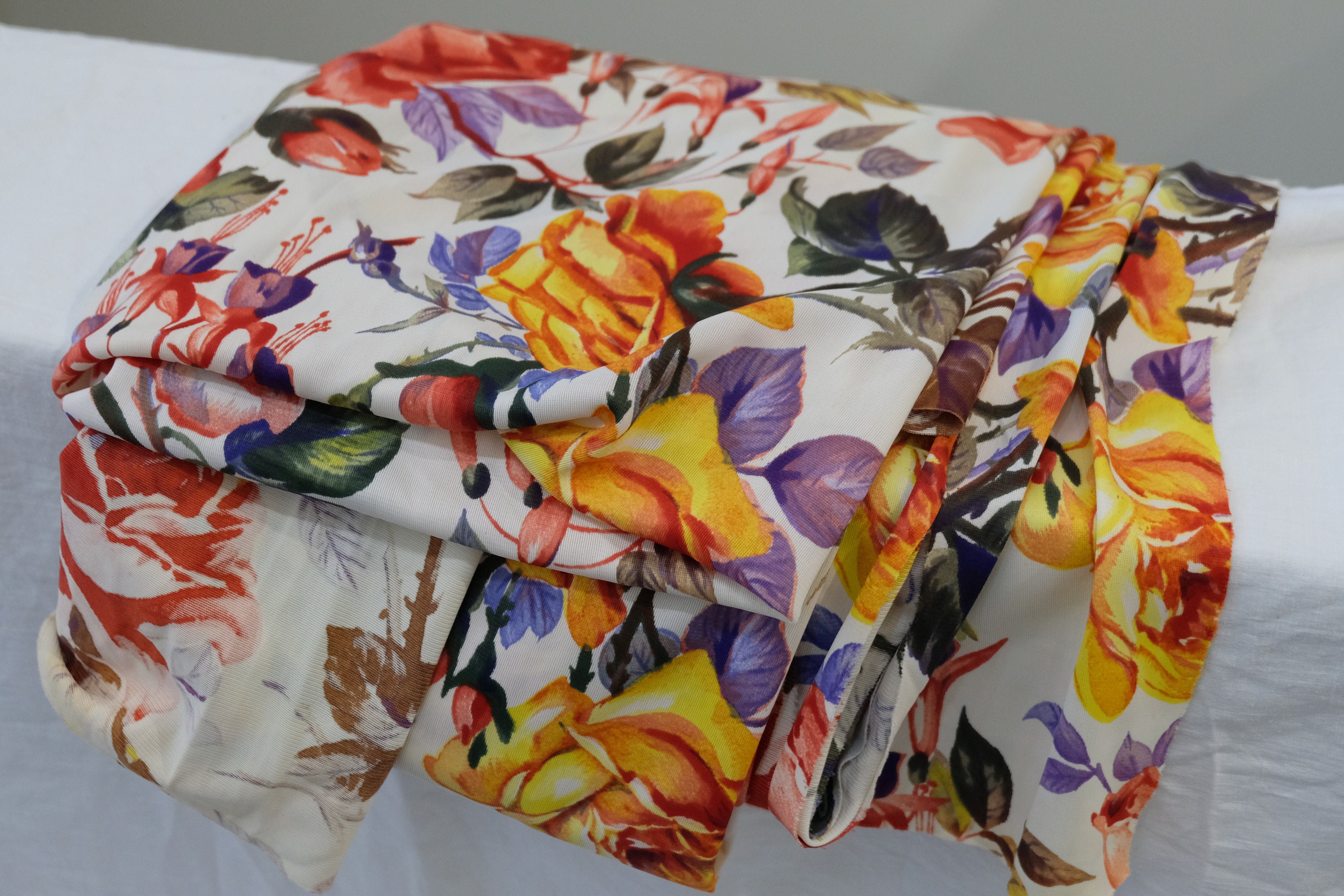 1970's Vintage Amazing Large Rose Print Slinky Polyester Knit Dress ...