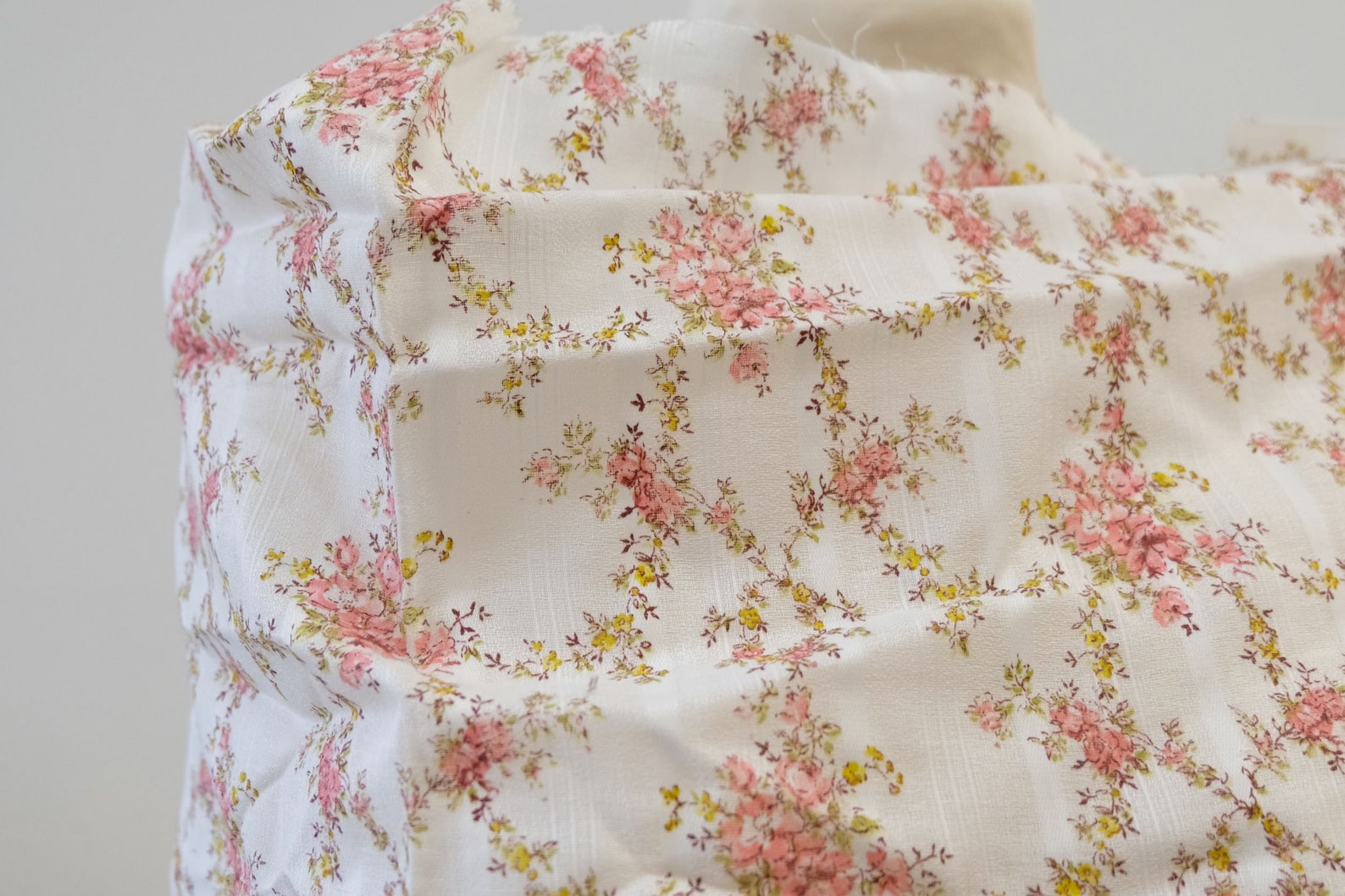 1970's Vintage Pale Bight Blue Textured Striped Dimity Cotton Blend ...