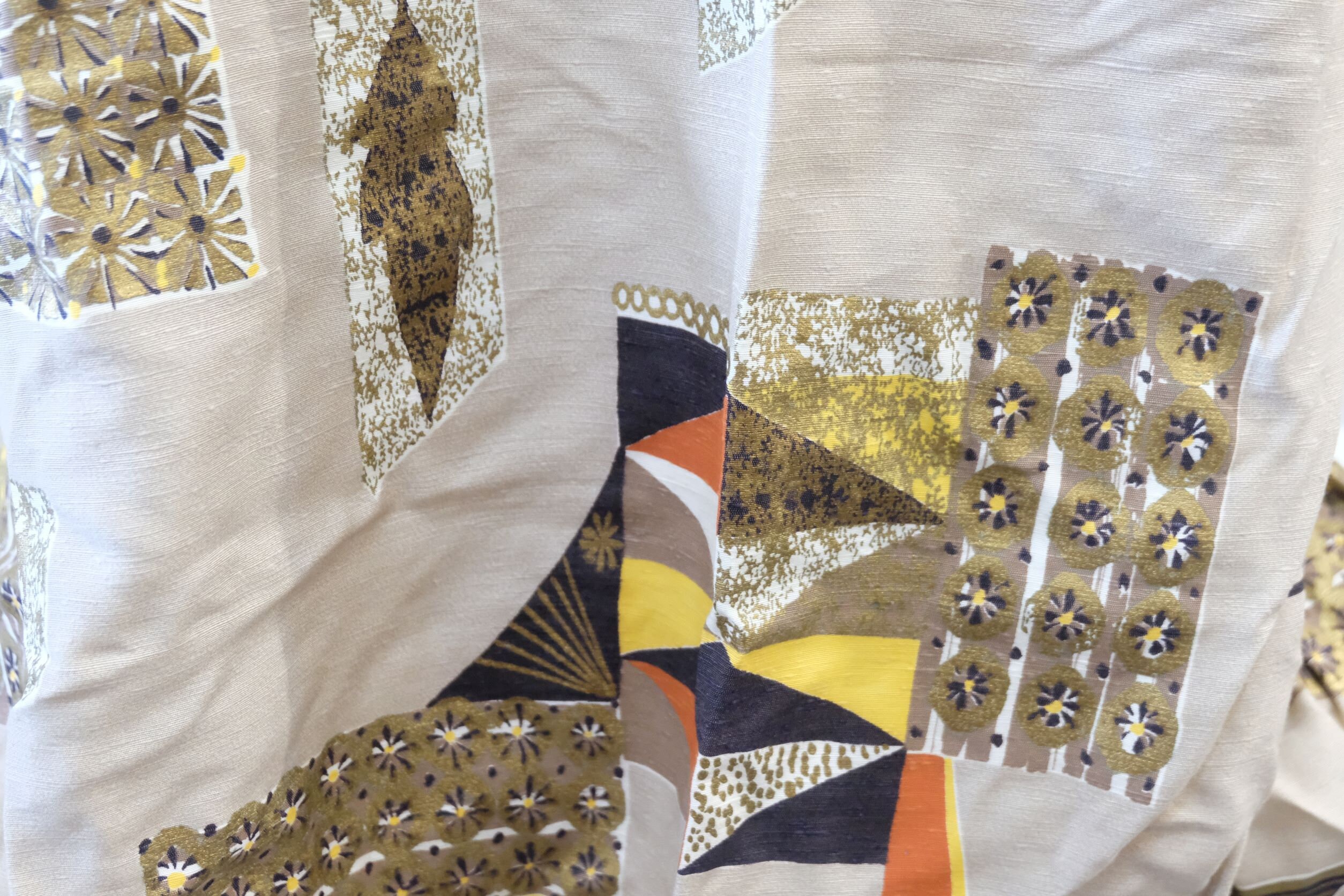 1960's Vintage Atomic Abstract Mid Weight Acetate Rayon Cotton Fabric ...