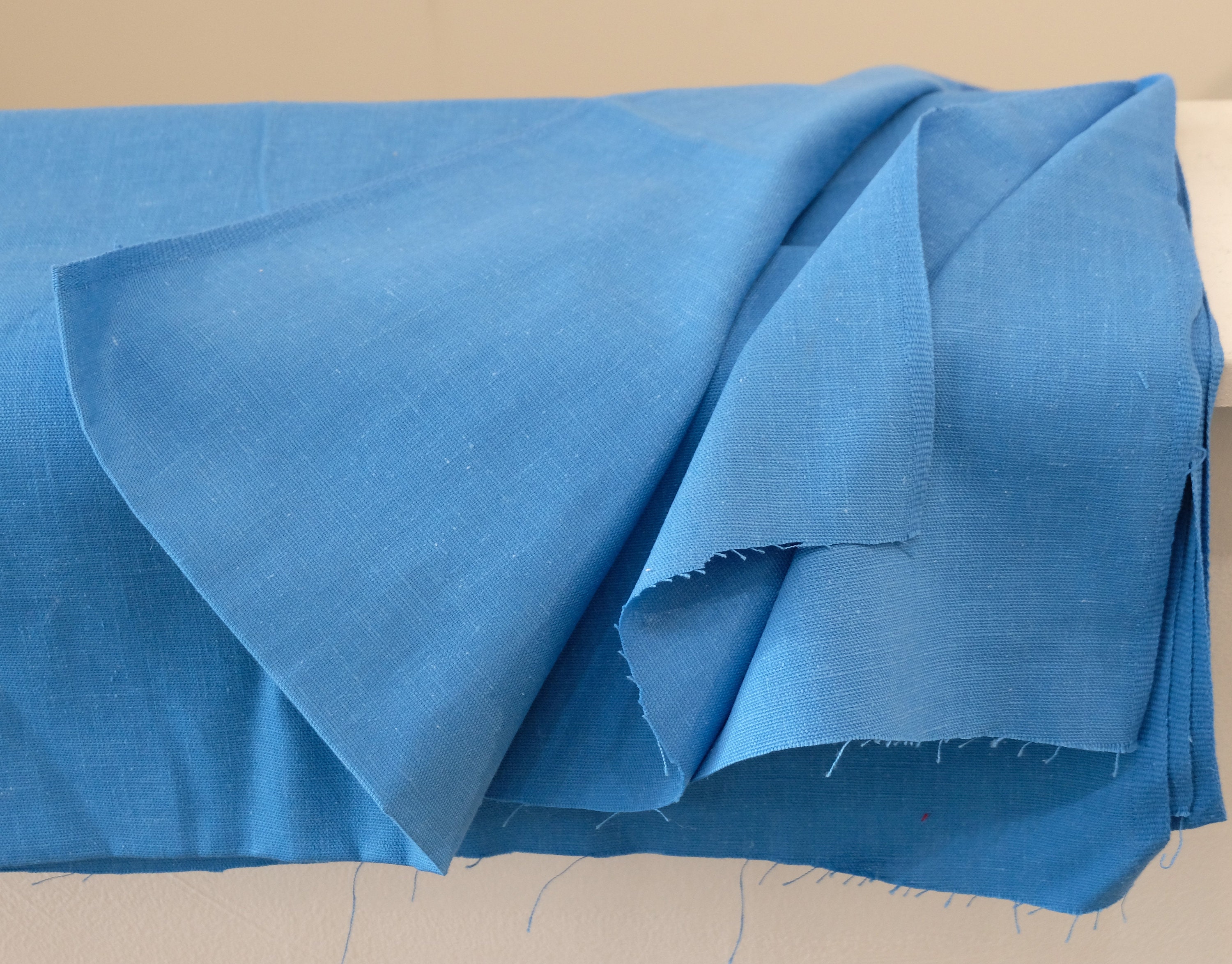 1950's Vintage Blue Heavy Weight Cotton Fabric Bright - Etsy