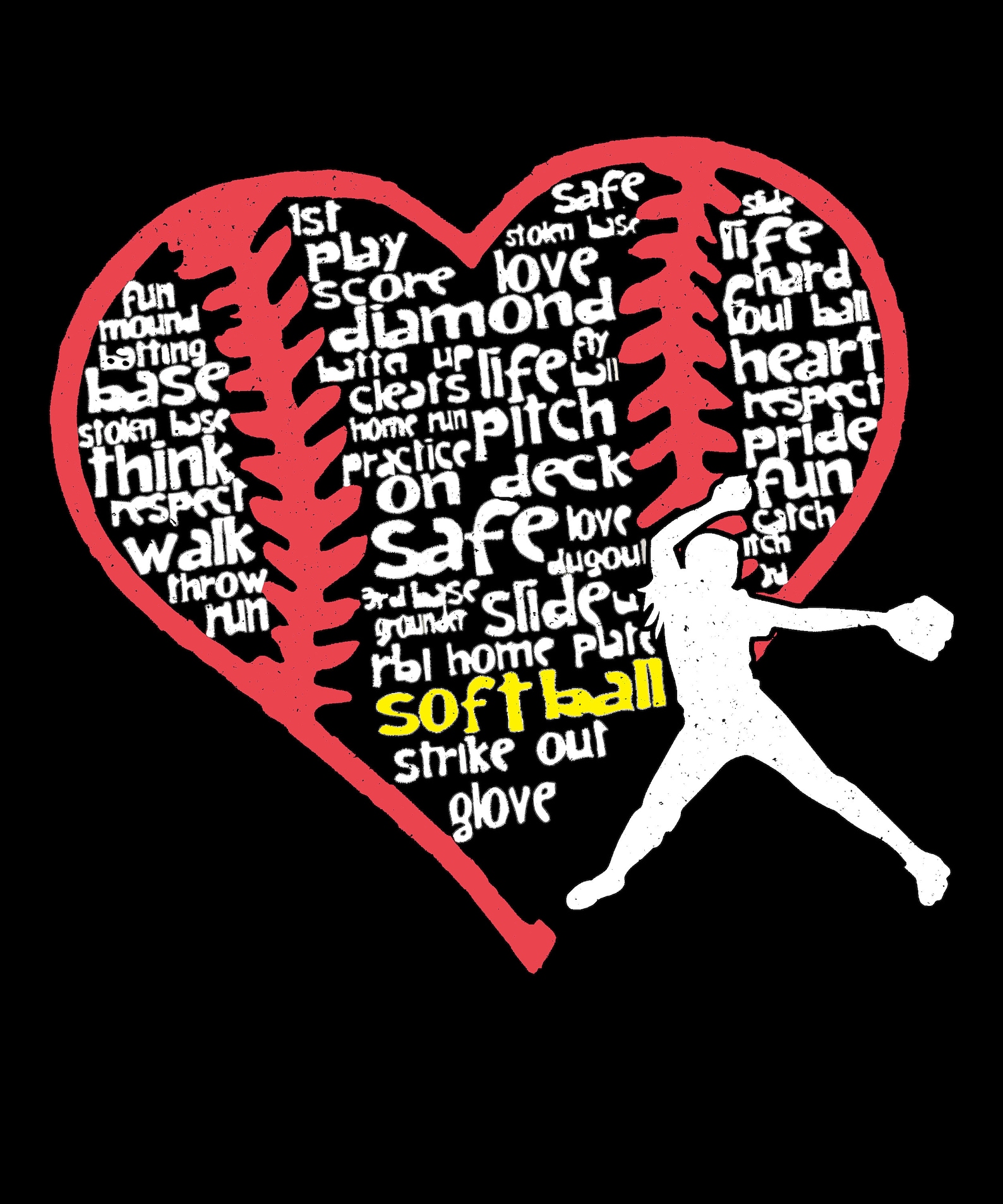 Softball Word Art SVG Softball Pitcher SVG Softball Pitcher | Etsy