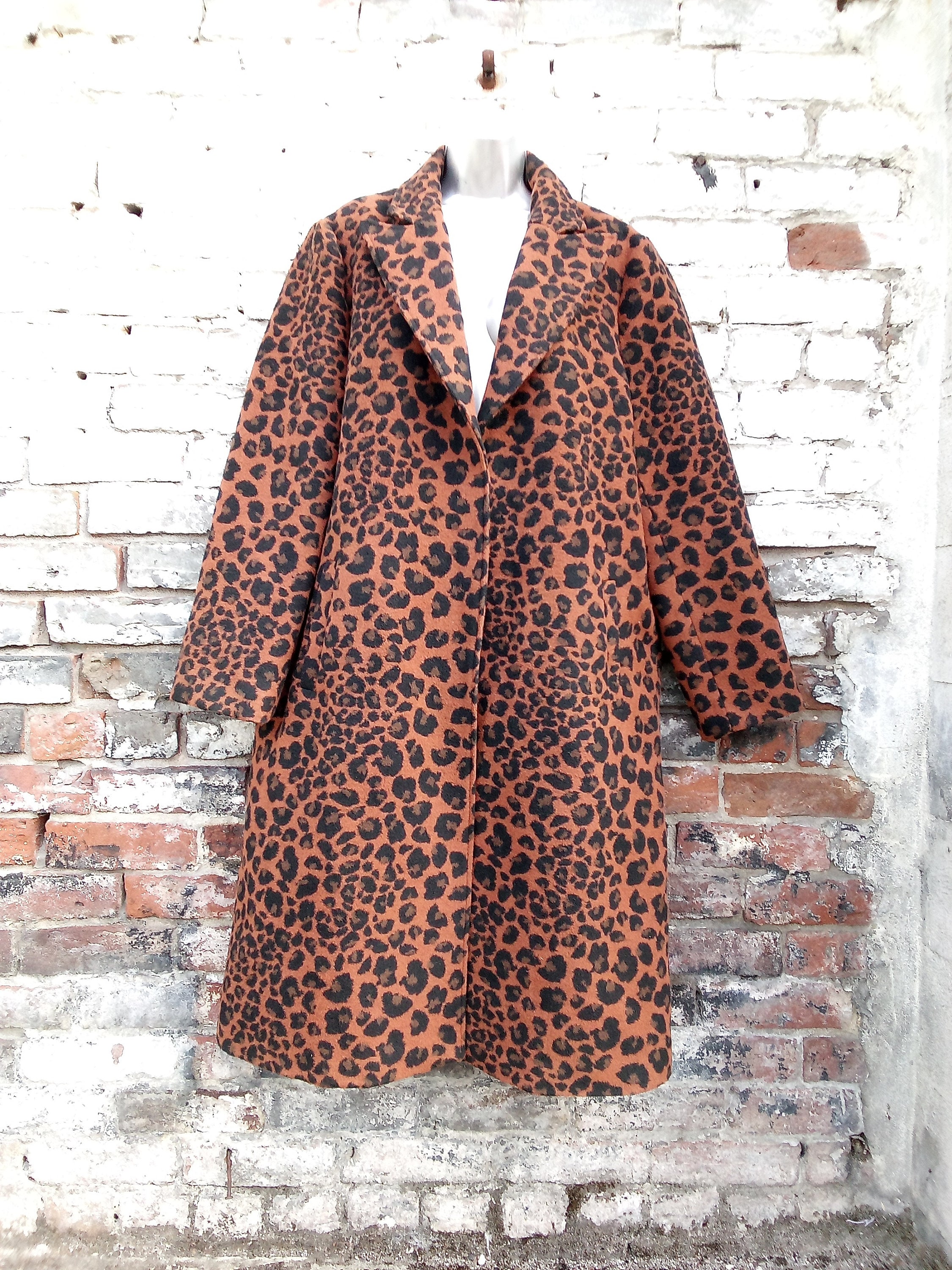 90s Animal Print Jacket Maxi Duster Coat Women's Size XL - Etsy