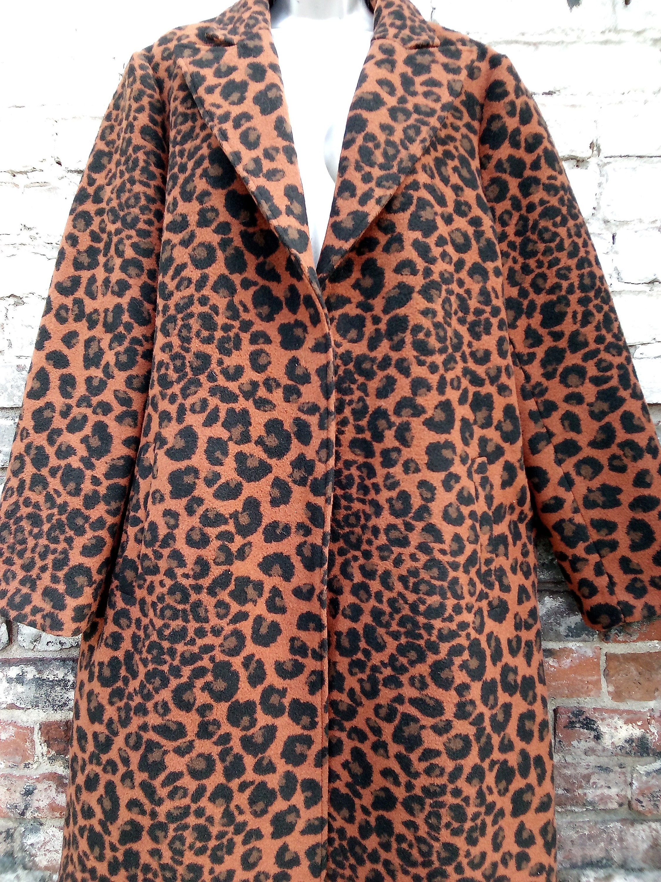 90s Animal Print Jacket Maxi Duster Coat Women's Size XL - Etsy