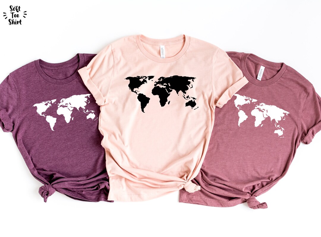 World Map Shirt, Travel Shirt, Adventure Shirt, Vacation Shirt ...