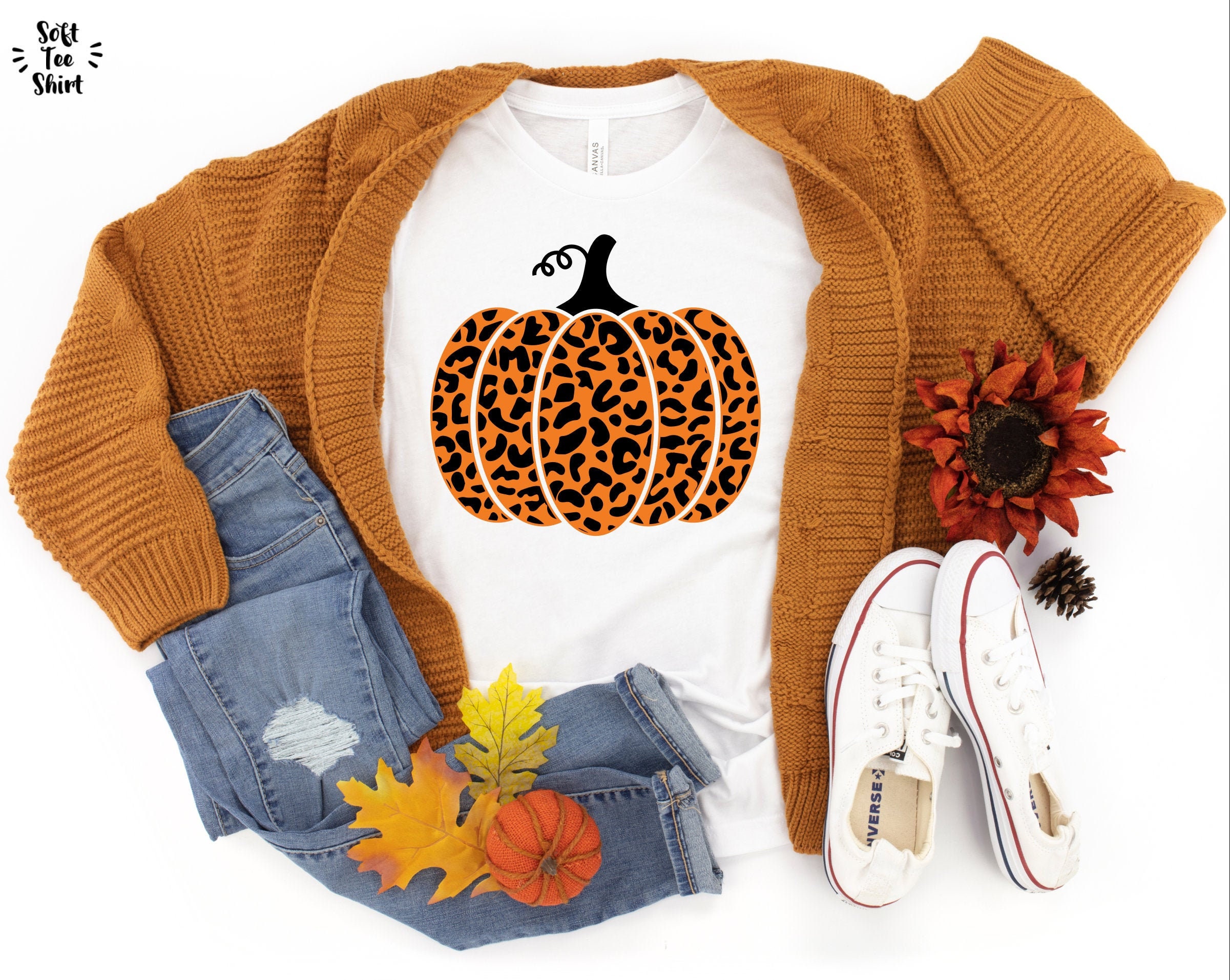 Leopard Fall Shirt Leopard Pumpkin Shirt Leopard Print | Etsy