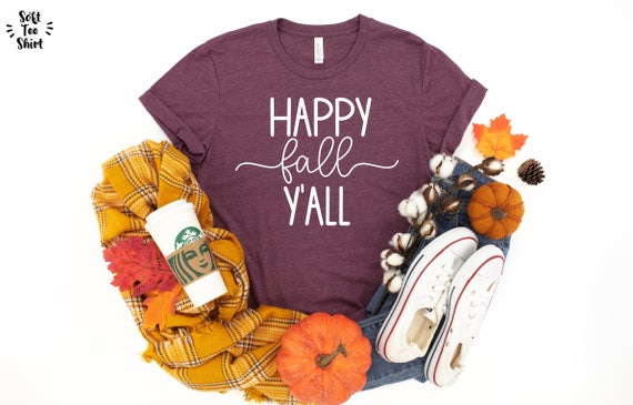 Happy Fall Yall Shirt Fall Shirt Happy Fall Shirt Cute Fall | Etsy