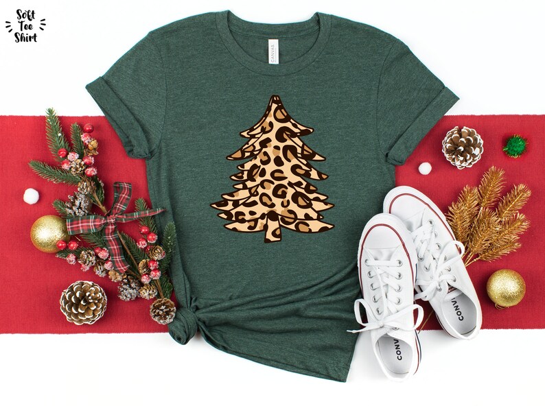 Leopard Christmas Tree, Christmas Tree Shirt, Merry Christmas Shirt ...