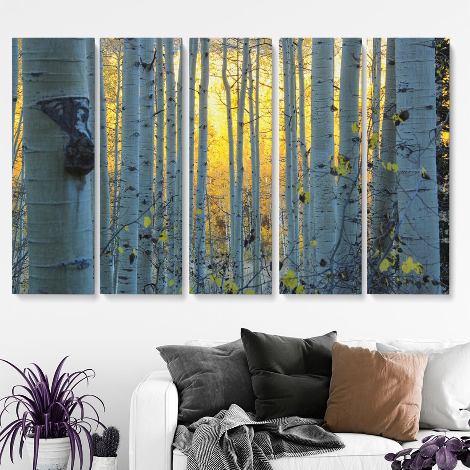 Birch Tree Wall Art Birch Tree Art Canvas Print Painting On | Etsy