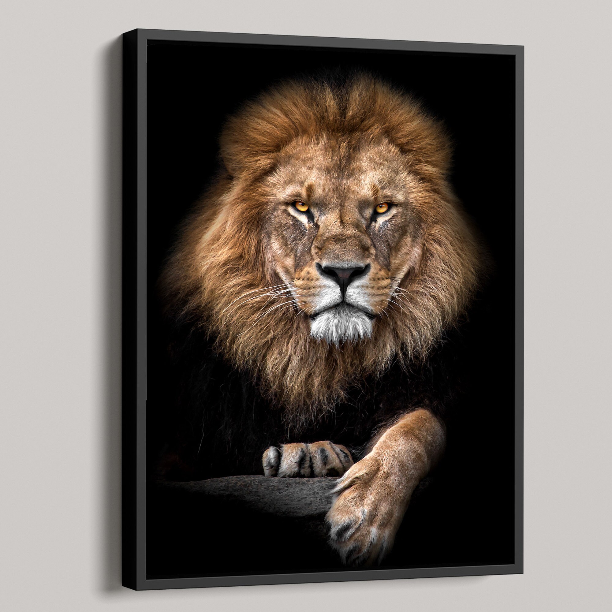 Lion Print Lion Wall Art Poster Canvas Print Lion Art | Etsy