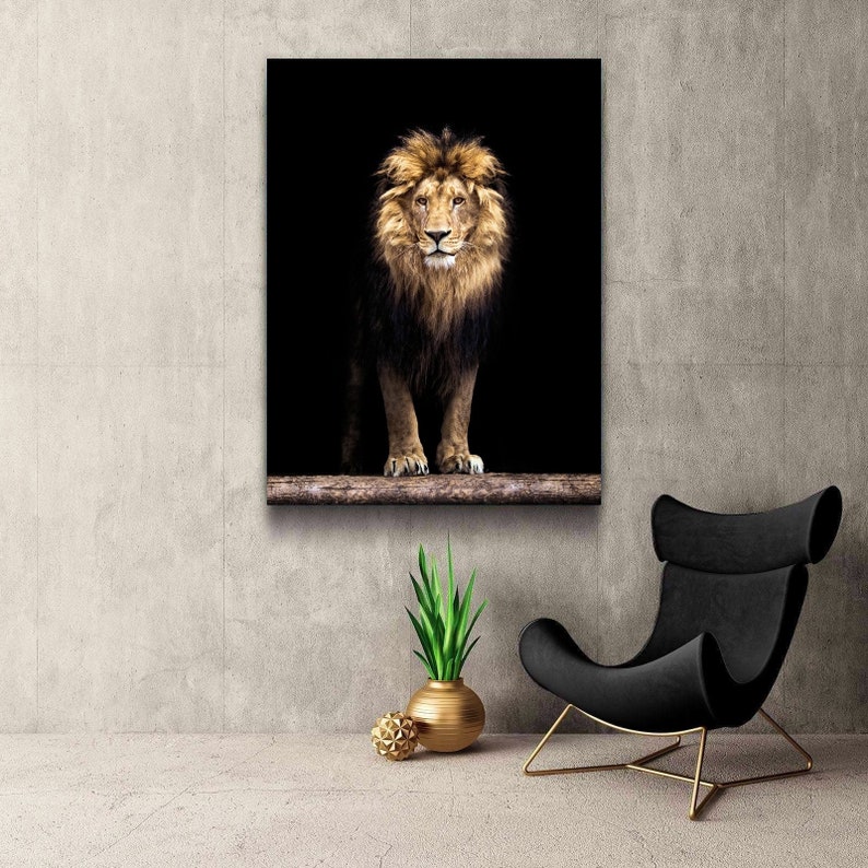 Lion Wall Art Lion Wall Decor Lion Poster Lion Canvas Lion | Etsy