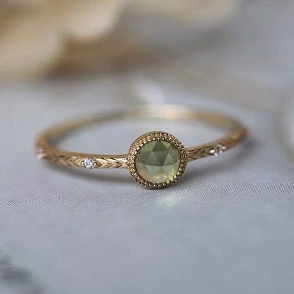 Gold Peridot Ring - Etsy