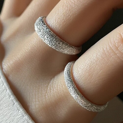 925 Sterling Silver Ring Hammered Silver Ring Open Ring - Etsy