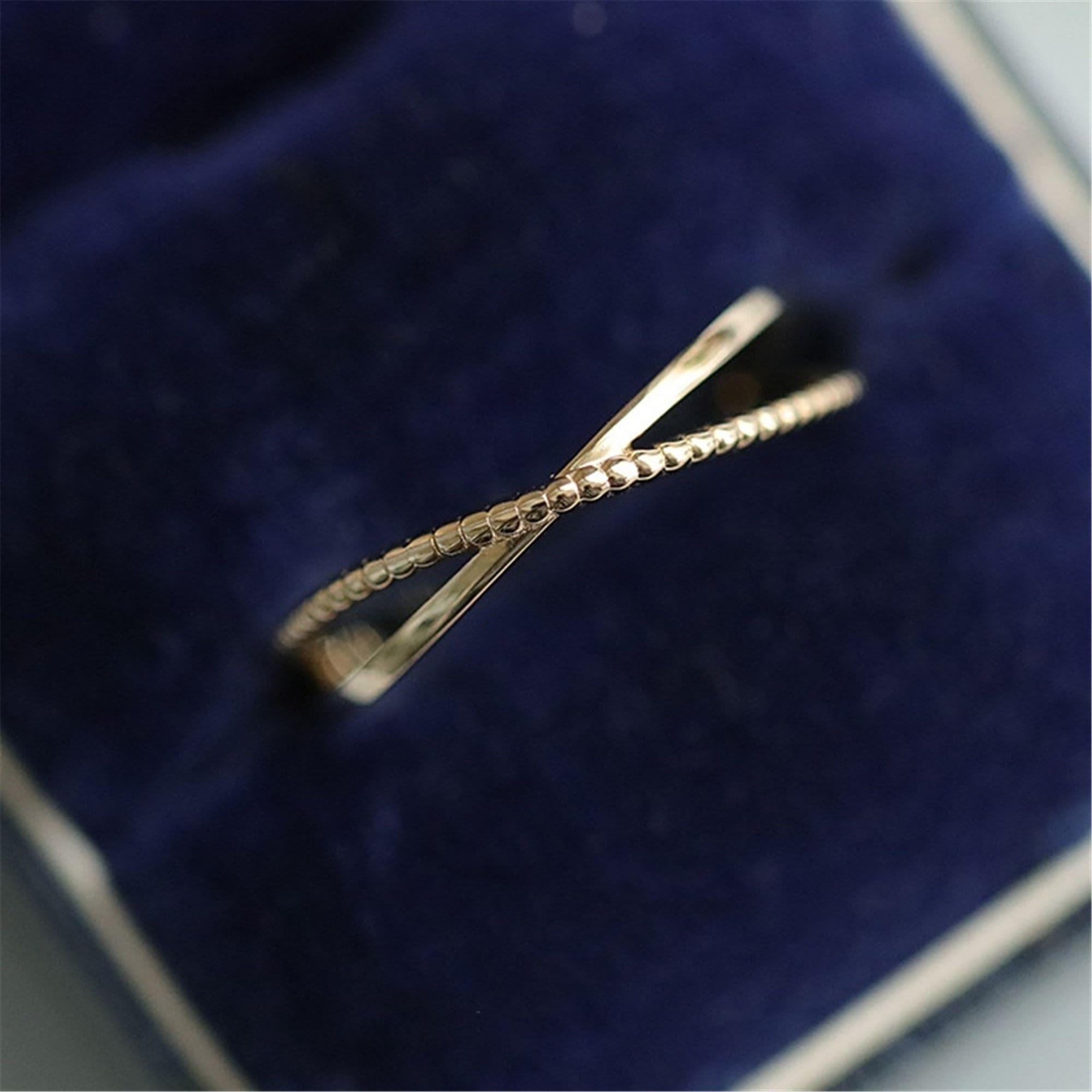 Dainty X Ring Gold Minimalist Ring Stacking Ring Gold | Etsy