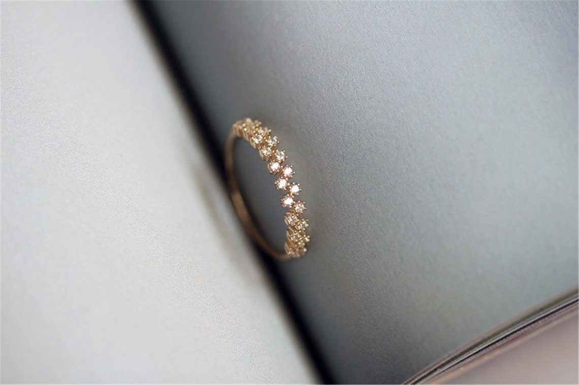 Simple Dainty Ring Cubic Zirconia Ring Gold Minimalist Ring | Etsy