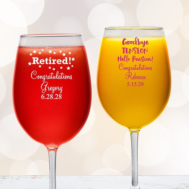 Retirement Wine Glass - Etsy