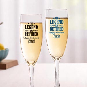 Set of 24 the Legend Has Retired Retirement Personalized Champagne ...