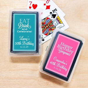Personalized Birthday Playing Card Favors With Labels - Set of 10 - Etsy