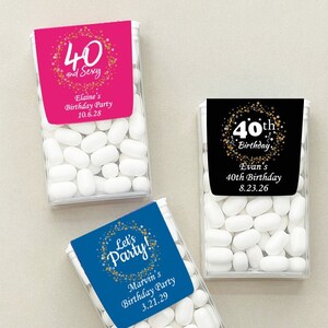 Set of 12 Birthday 40th Style Custom Personalized Tic Tac Candy Favors ...
