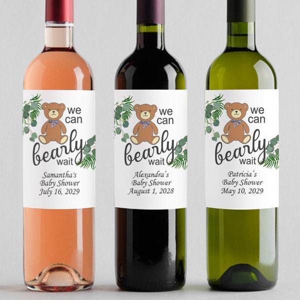 Wine Teddy Bear Labels - Etsy