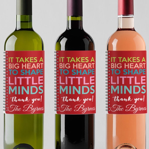 Teacher Wine Label - Etsy