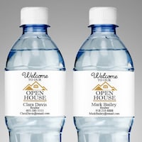 Real Estate Water Bottle Label | Open House Bottle Label Template ...