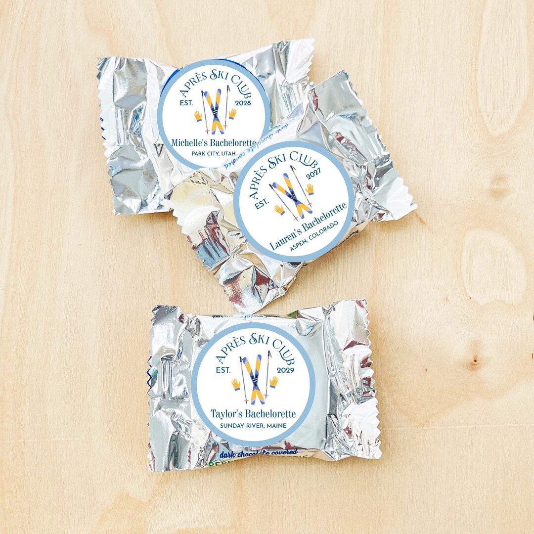 Set of 40 Apres Ski Club Personalized York Peppermint Pattie Chocolate ...