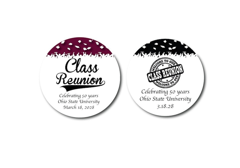 Personalized Class Reunion Labels: 2-inch Party Favors, Set of 24 - Etsy