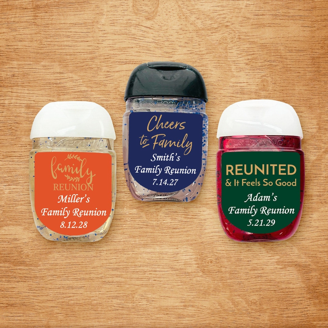 Family Reunion Personalized Sanitizer Favor Labels, Family Cousins ...